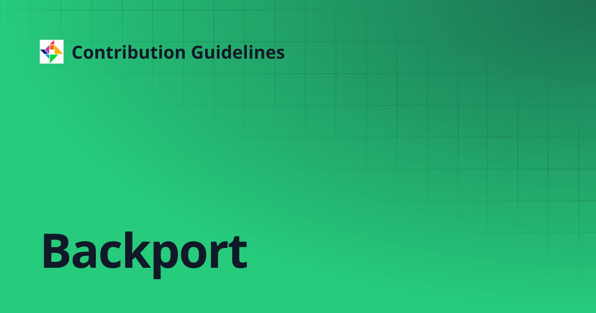Backport | Contribution Guidelines